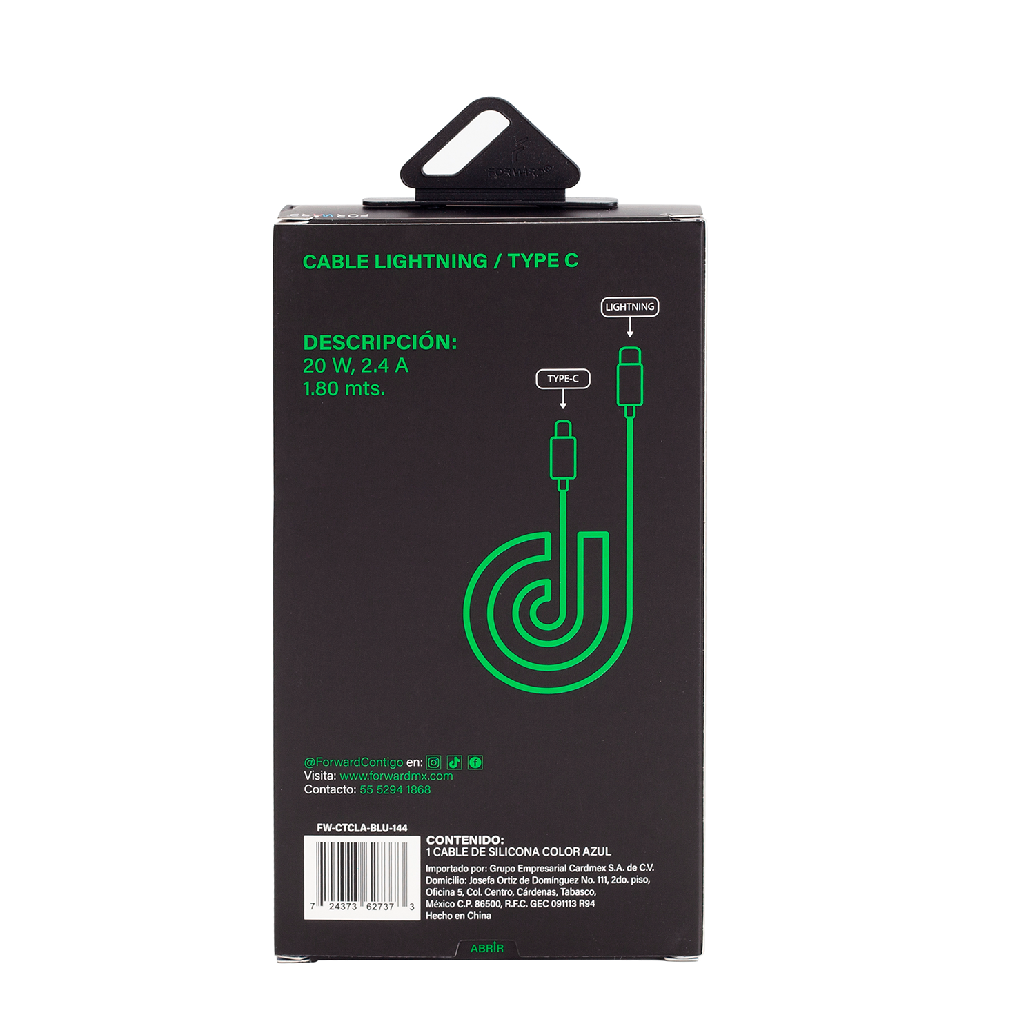 Cable Forward Tipo C a Lightning de Silicón Color Azul – ForwardContigo